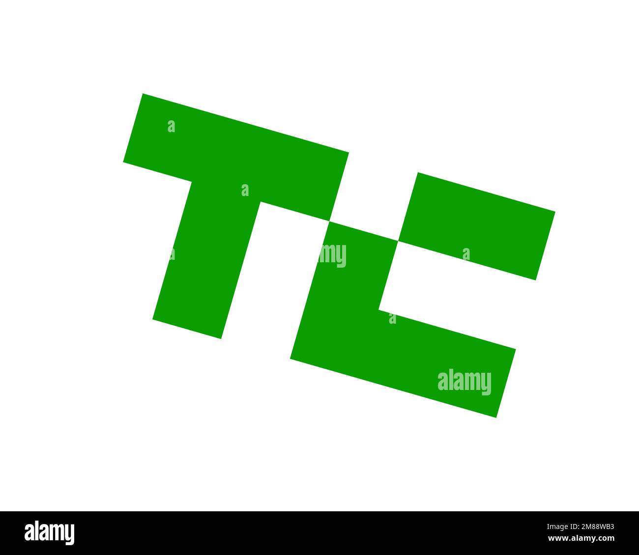 TechCrunch, rotated logo, white background B Stock Photo - Alamy