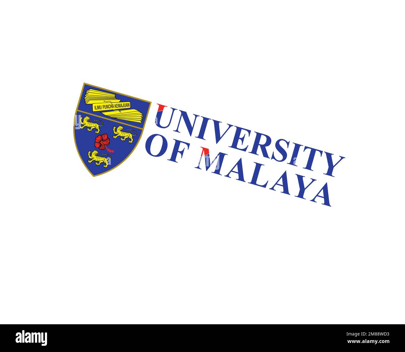 University of Malaya, rotated logo, white background B Stock Photo - Alamy
