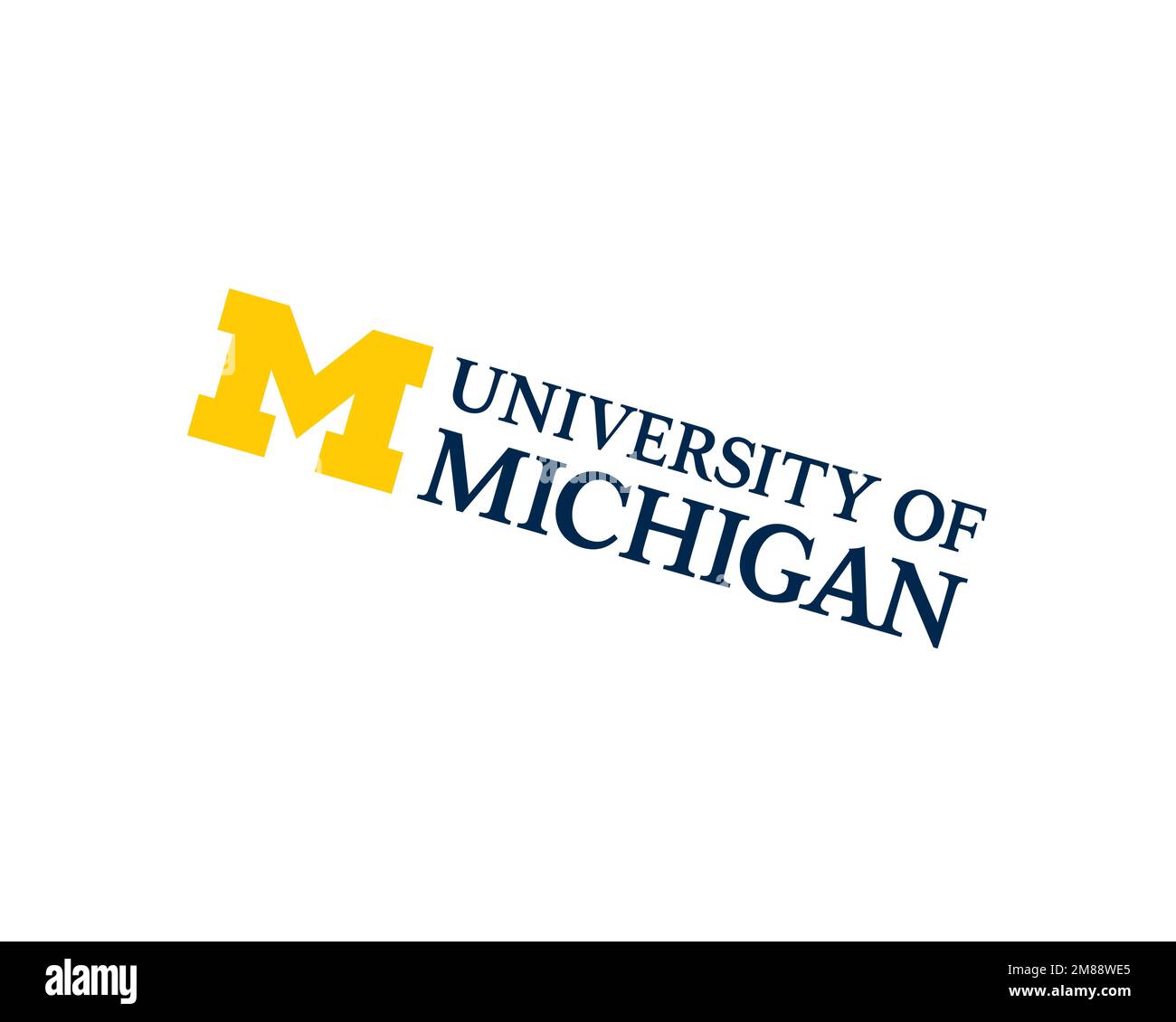 University of Michigan, rotated logo, white background B Stock Photo ...