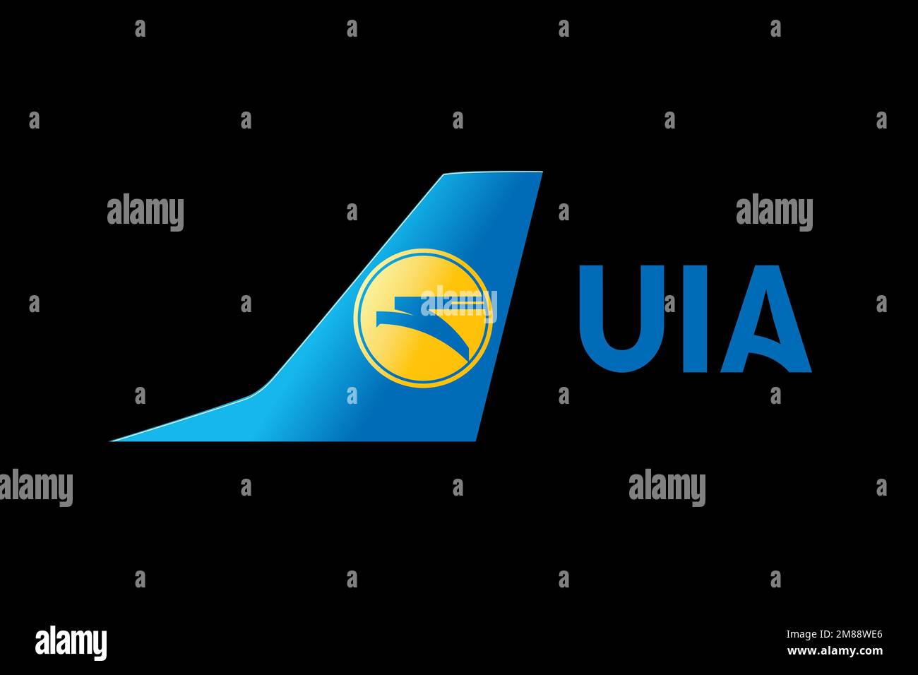 Ukraine International Airline, Logo, Black background Stock Photo - Alamy