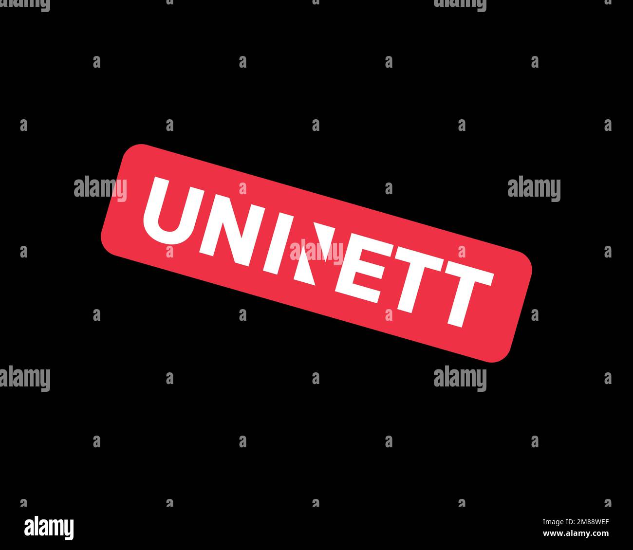 Uninet, rotated logo, black background B Stock Photo - Alamy