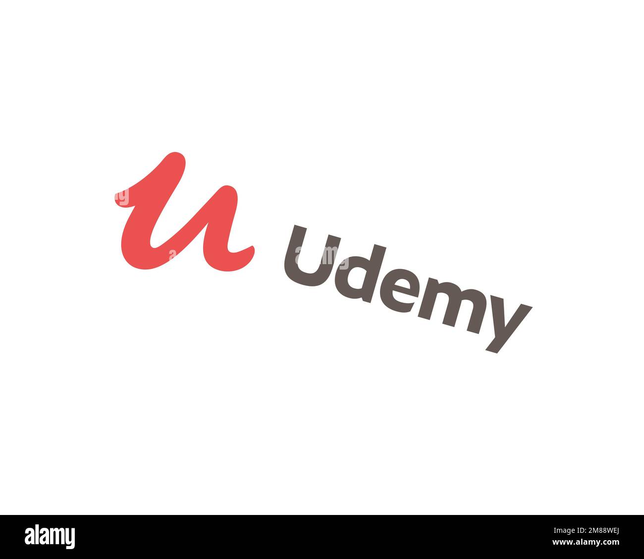 Udemy, rotated logo, white background B Stock Photo - Alamy
