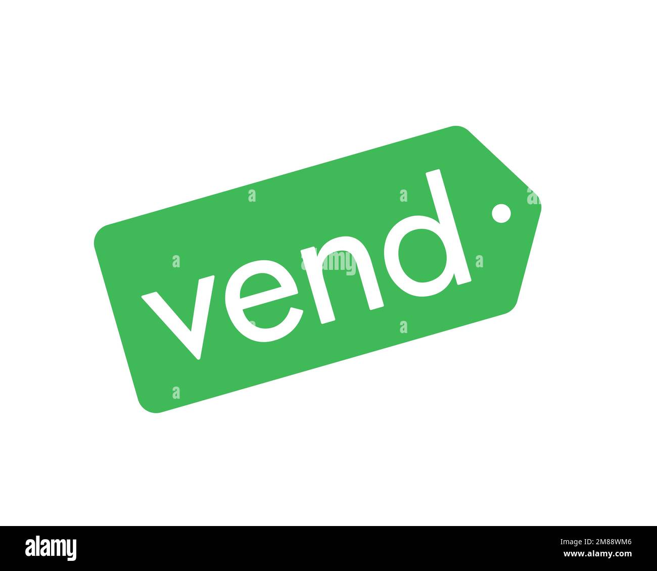 Vend software, rotated logo, white background Stock Photo - Alamy