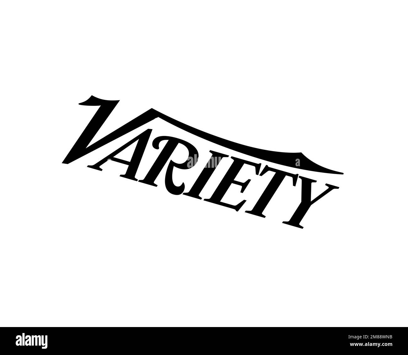 Variety magazine, rotated logo, white background B Stock Photo - Alamy