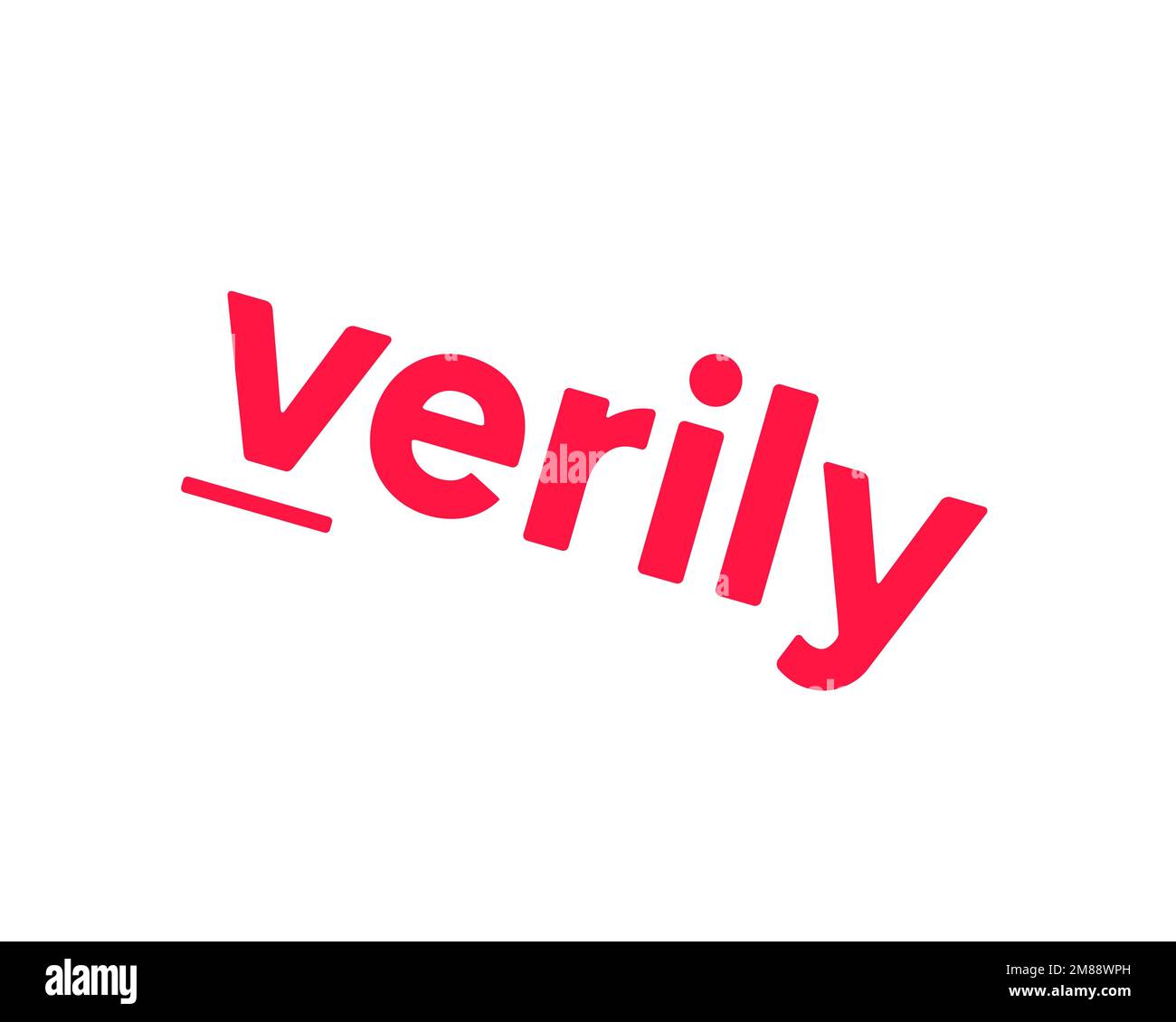 Verily, rotated logo, white background B Stock Photo - Alamy