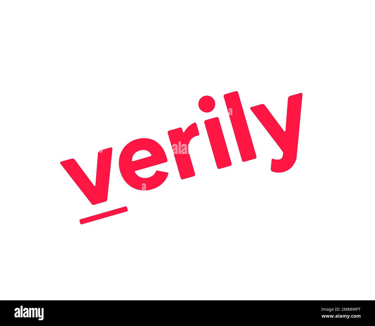Verily, rotated logo, white background Stock Photo - Alamy