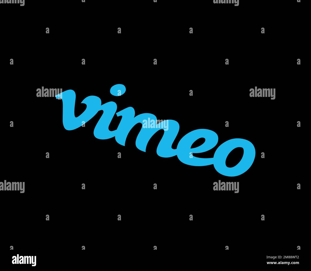 Vimeo, rotated logo, black background B Stock Photo - Alamy