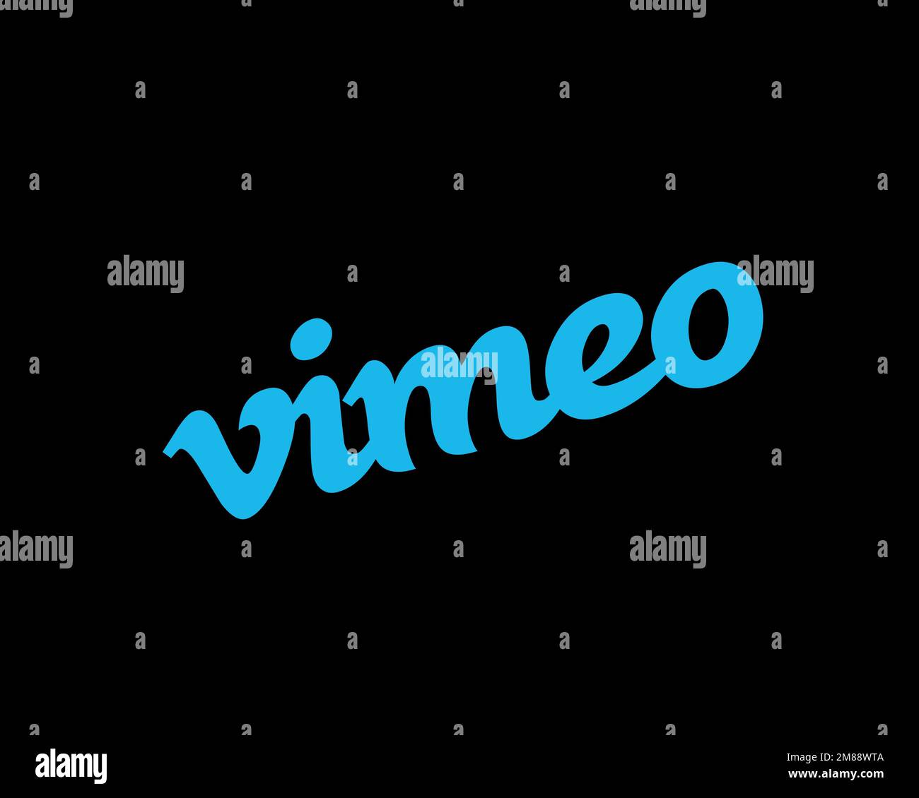 Vimeo, rotated logo, black background Stock Photo - Alamy