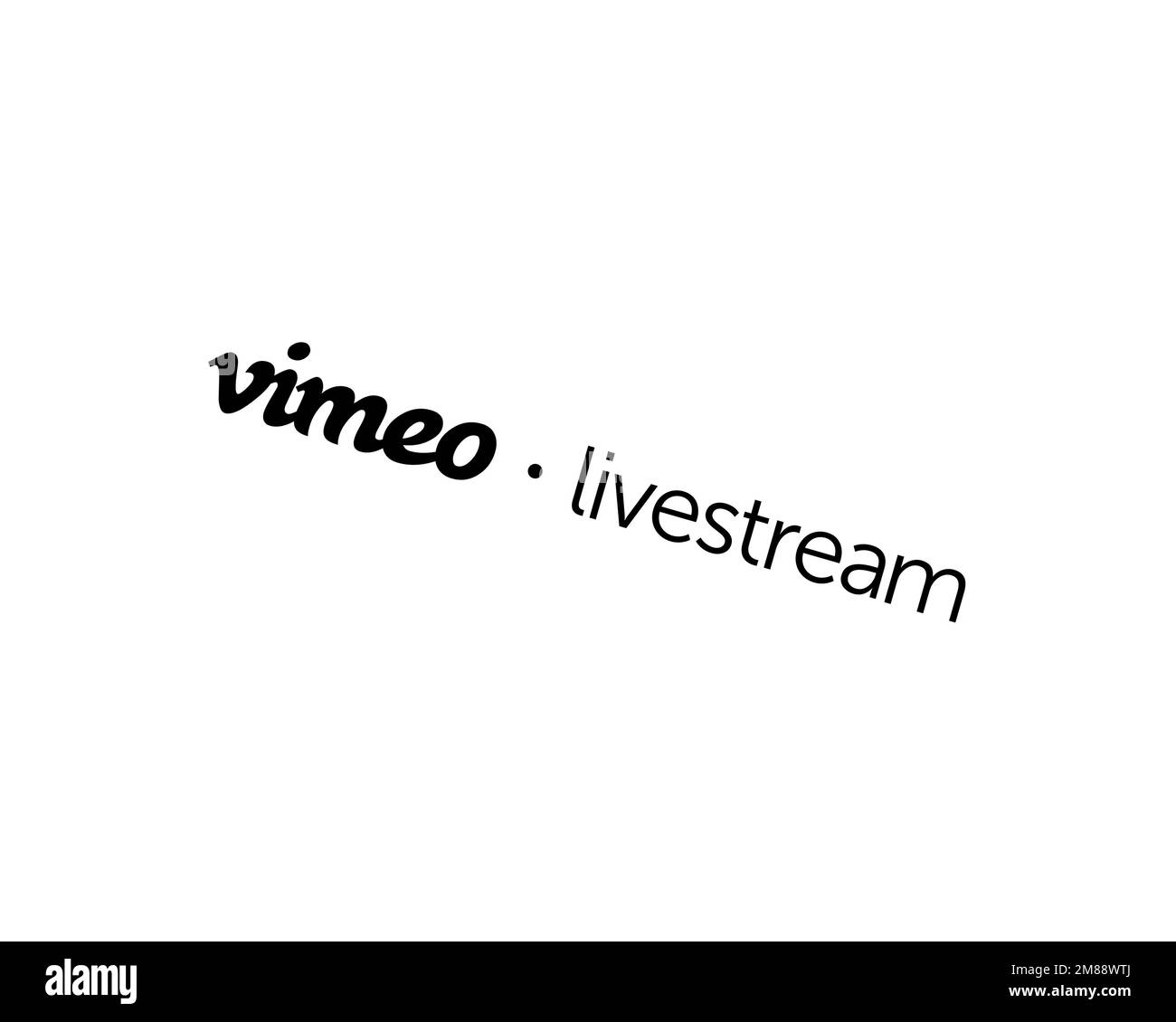 Vimeo Livestream, Rotated Logo, White Background B Stock Photo - Alamy
