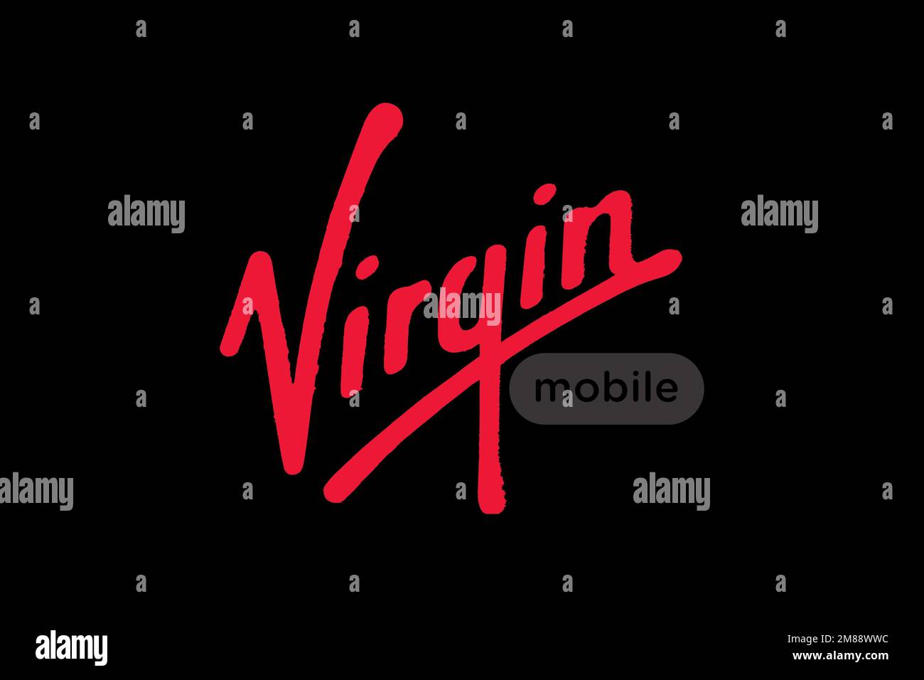 Virgin Mobile Chile, Logo, Black background Stock Photo - Alamy
