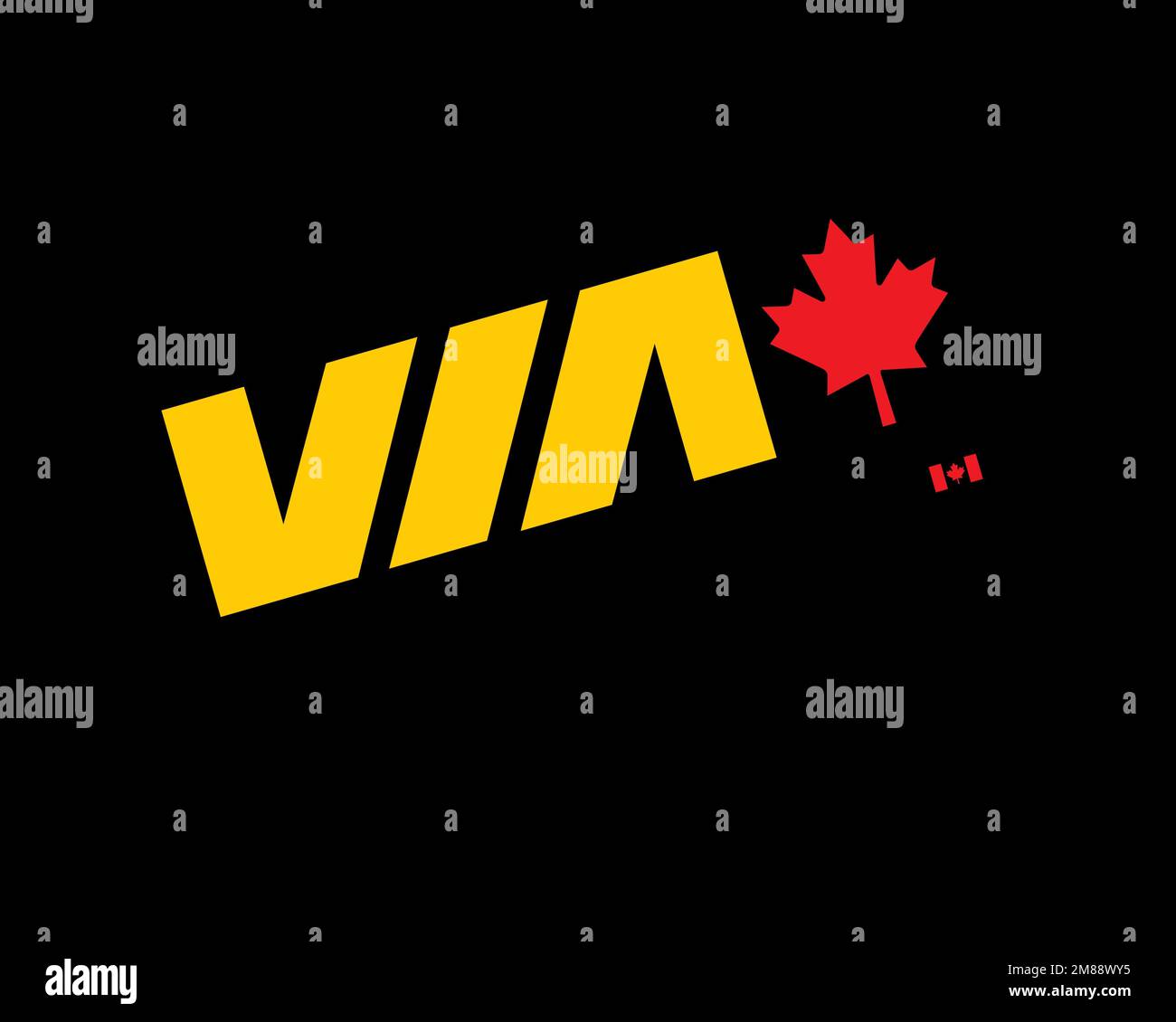 Via Rail, rotated logo, black background Stock Photo - Alamy