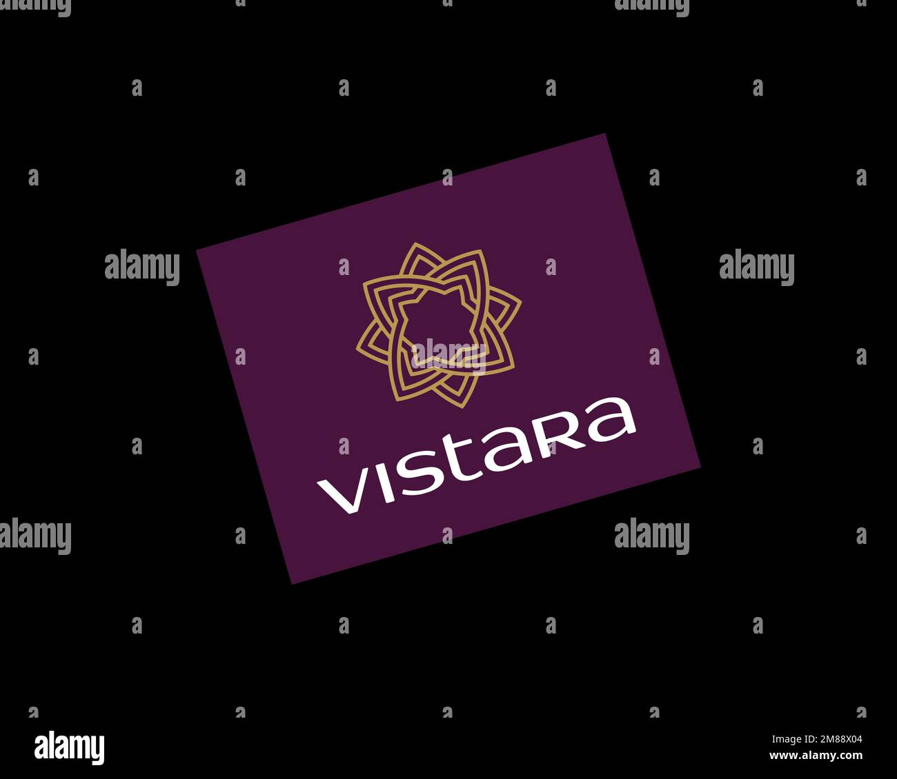 Vistara, rotated logo, black background Stock Photo - Alamy