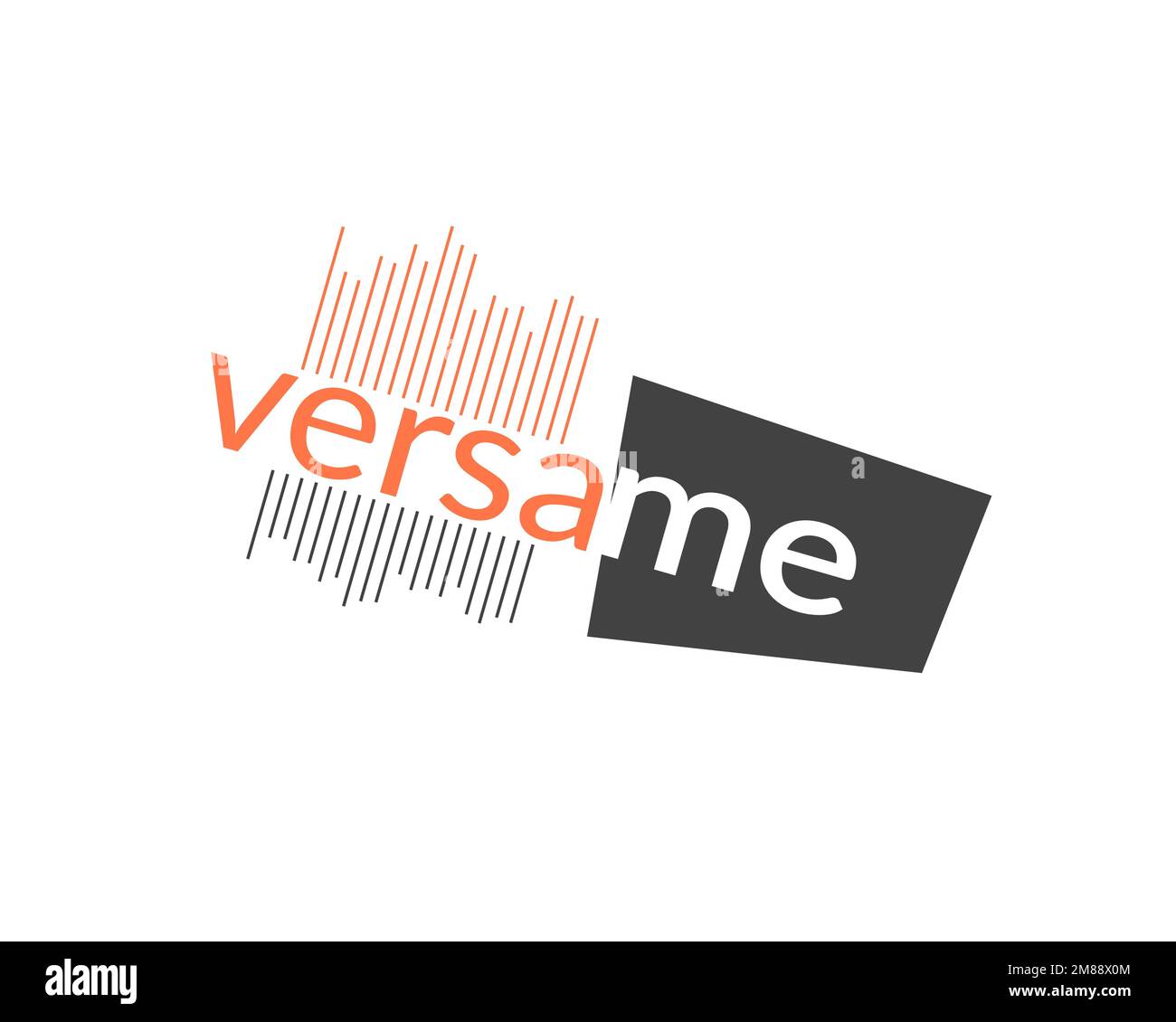 VersaMe, rotated logo, white background B Stock Photo - Alamy