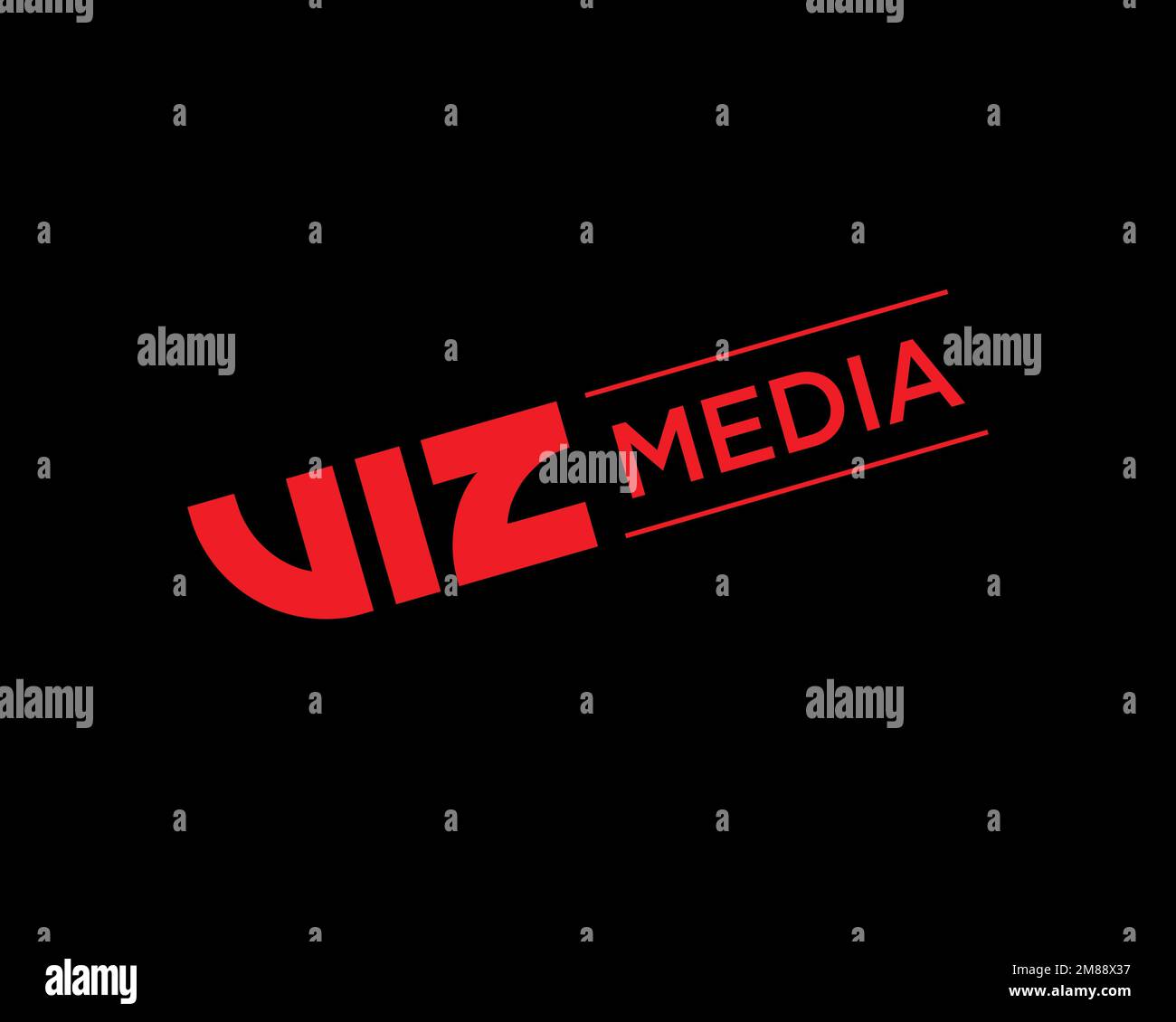 Viz Media, rotated logo, black background Stock Photo - Alamy