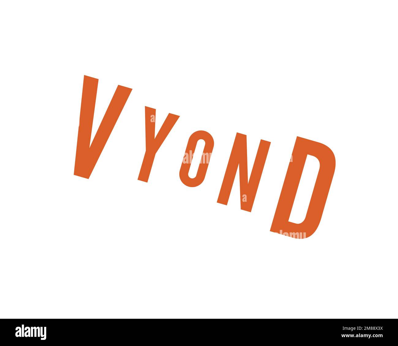 Vyond, rotated logo, white background B Stock Photo - Alamy