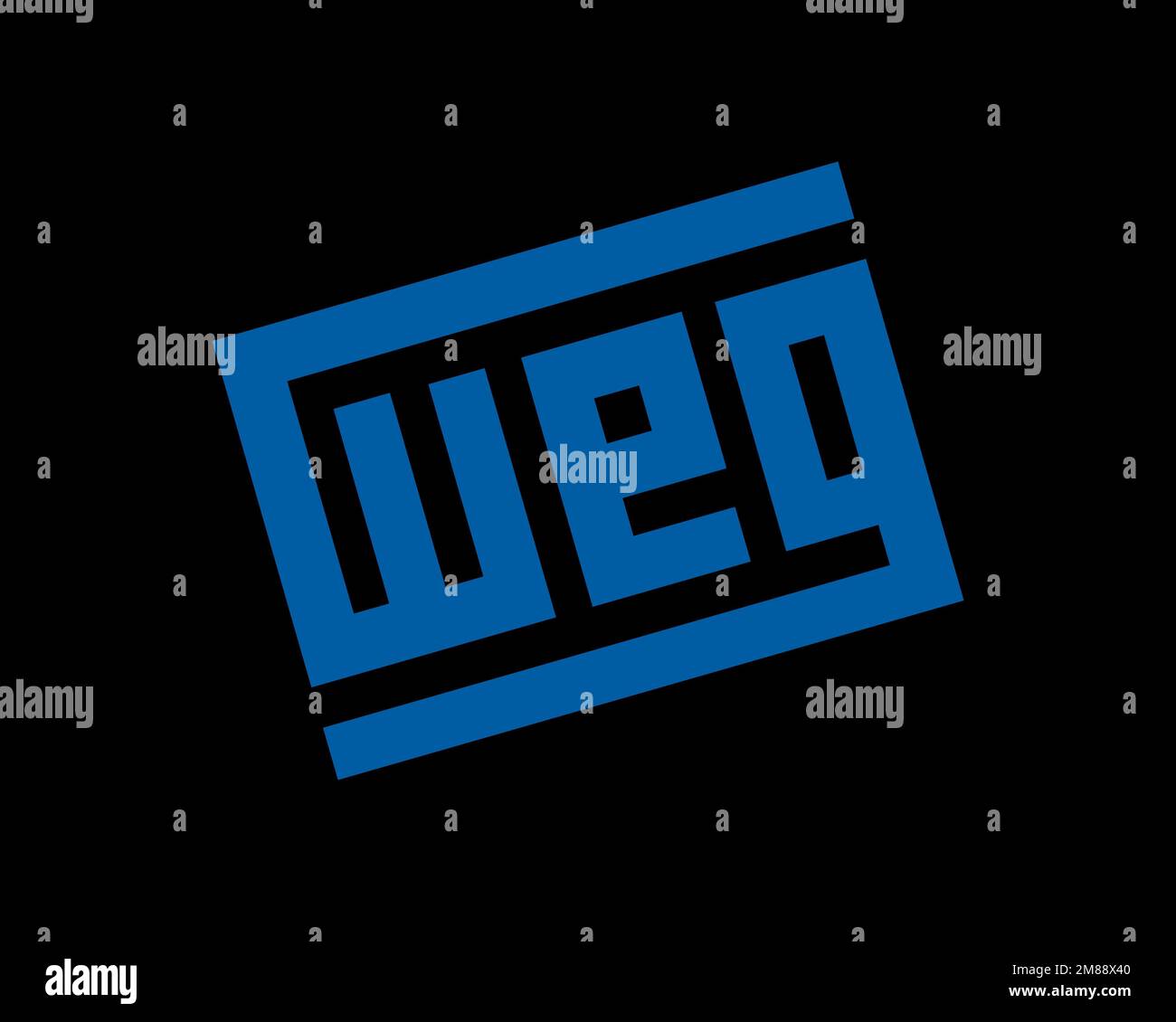 WEG Industries, rotated logo, black background Stock Photo - Alamy