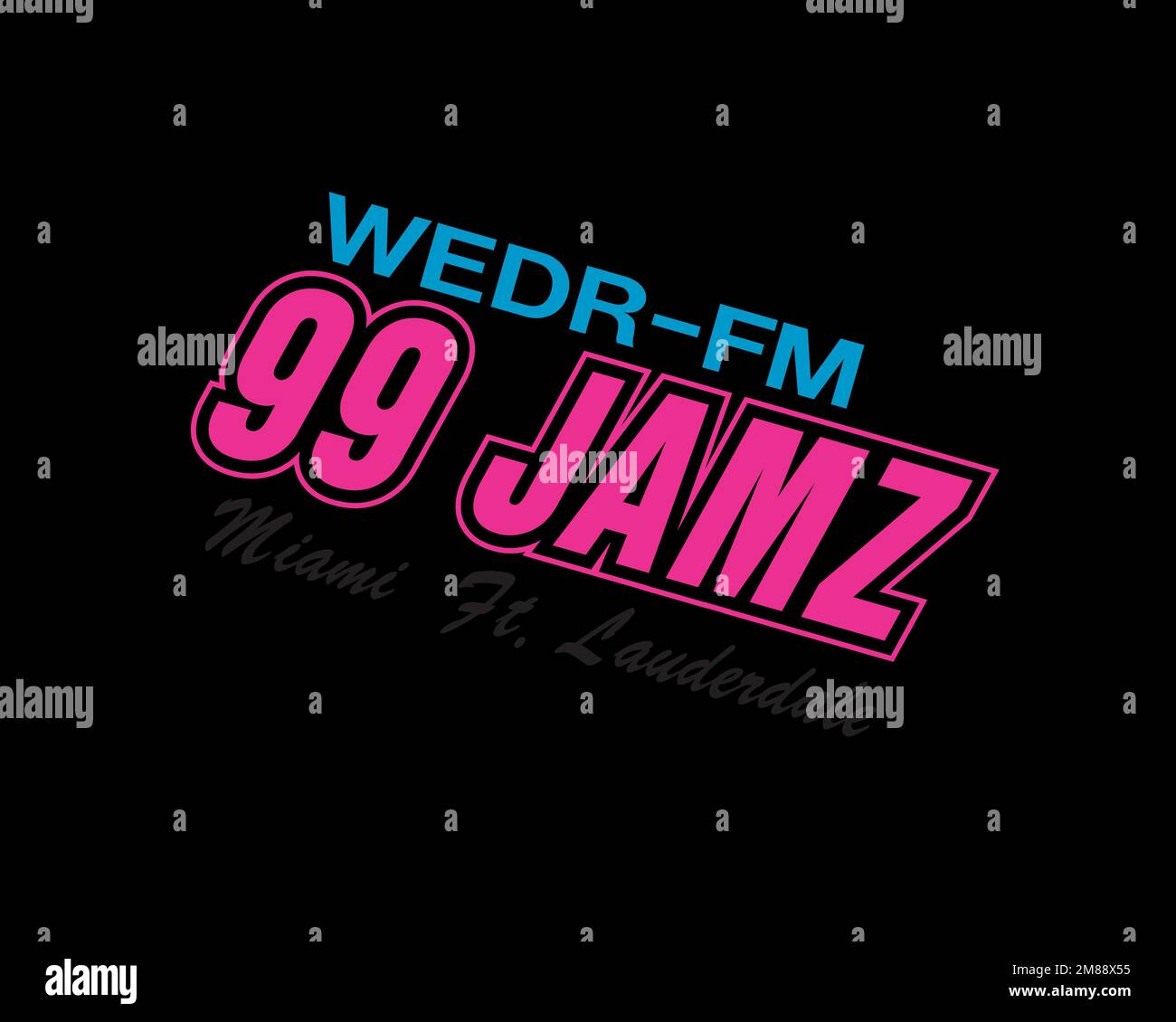 WEDR, rotated logo, black background B Stock Photo - Alamy