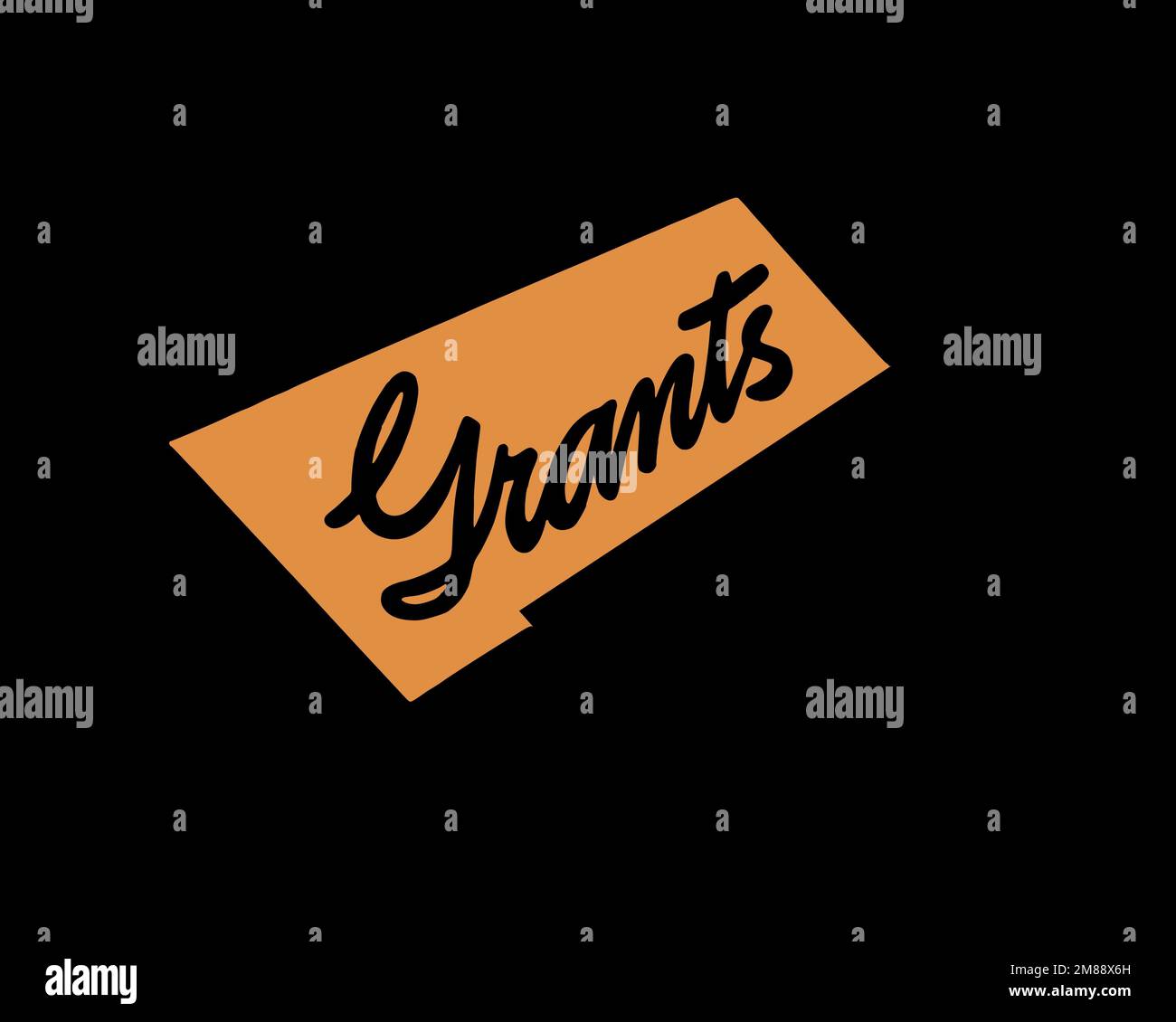 W. T. Grant, rotated logo, black background Stock Photo - Alamy