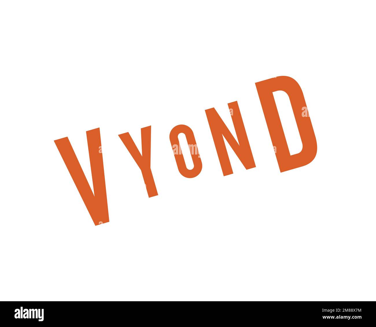 Vyond, rotated logo, white background Stock Photo - Alamy
