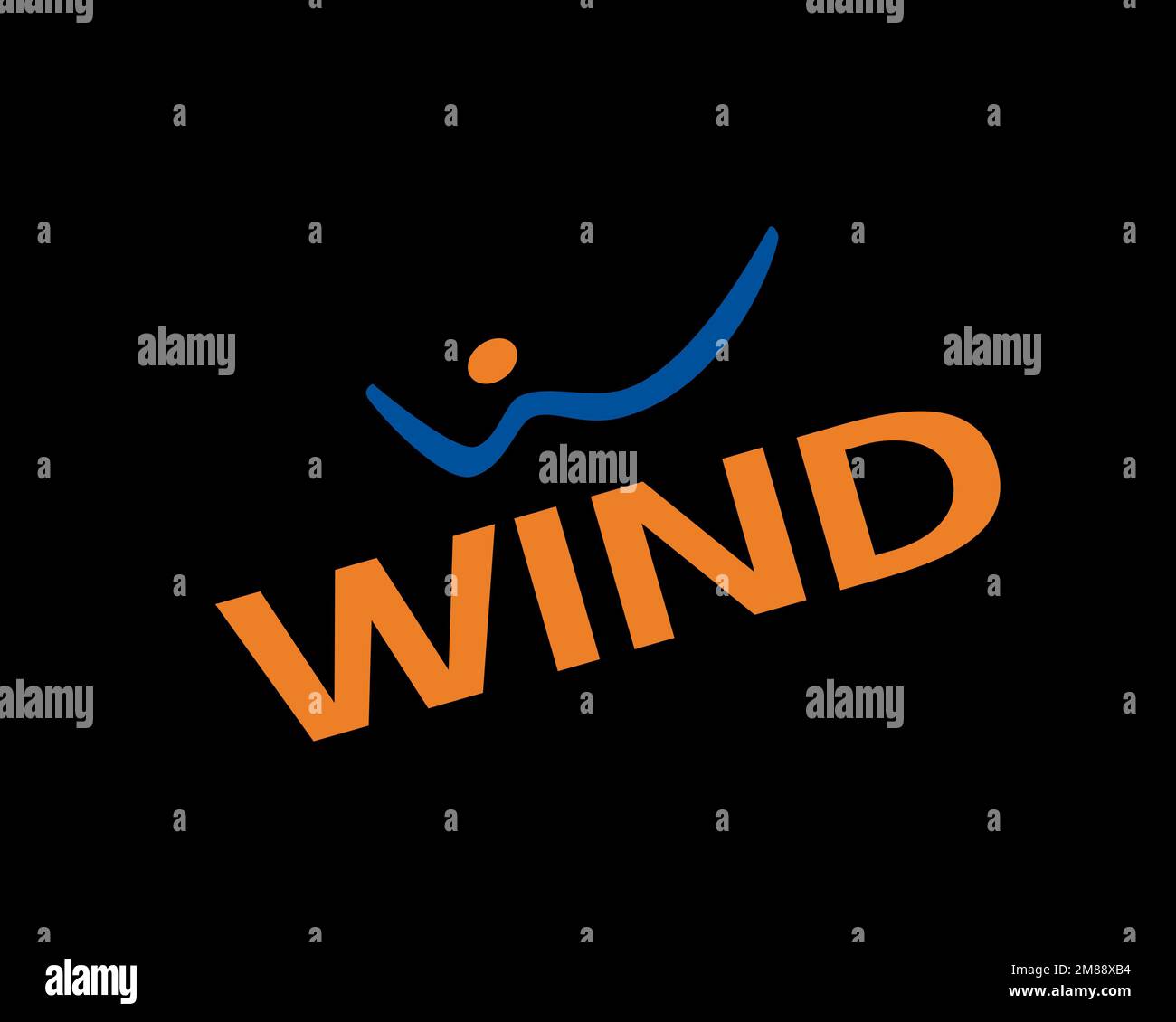 WIND Italy, rotated logo, black background Stock Photo - Alamy