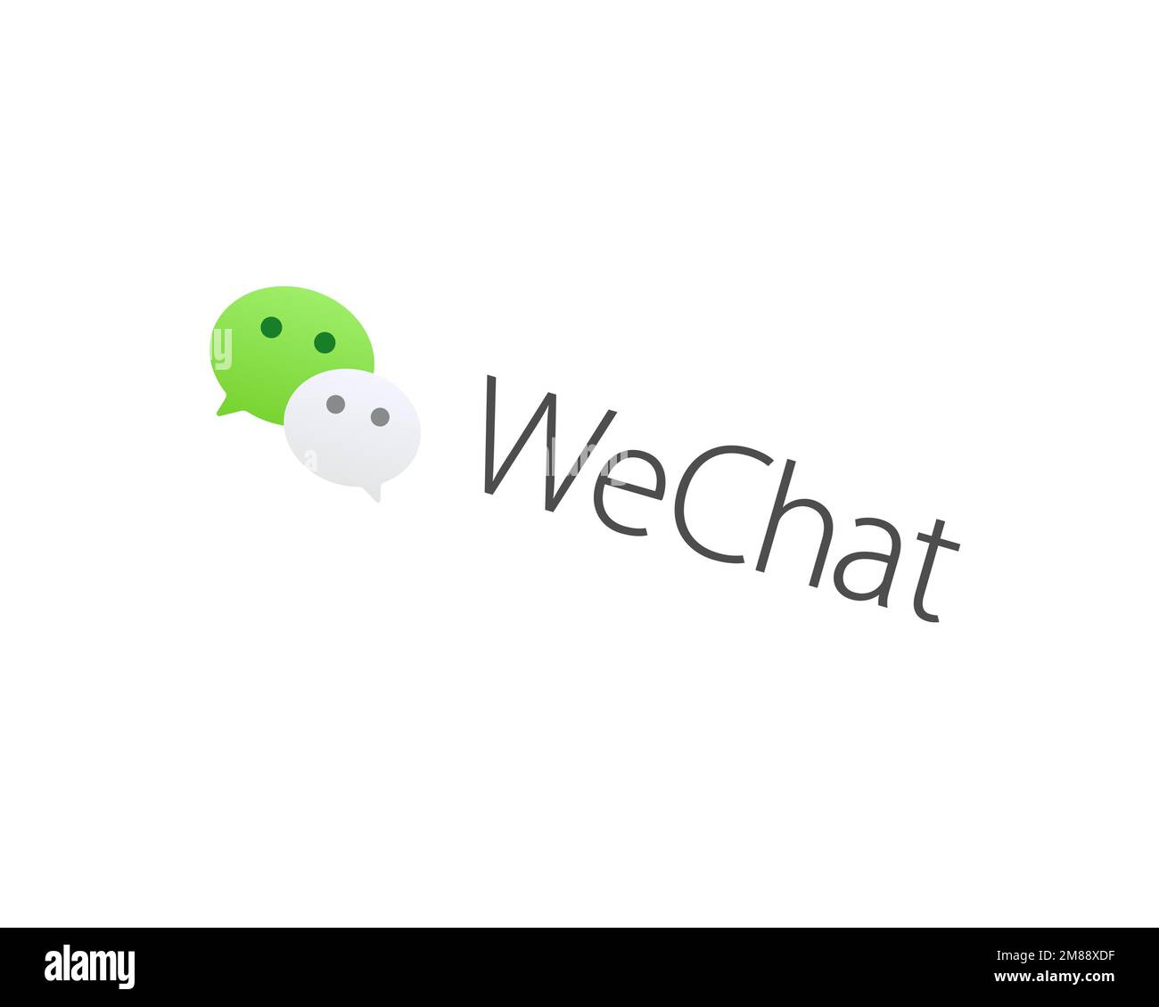WeChat, rotated logo, white background B Stock Photo - Alamy