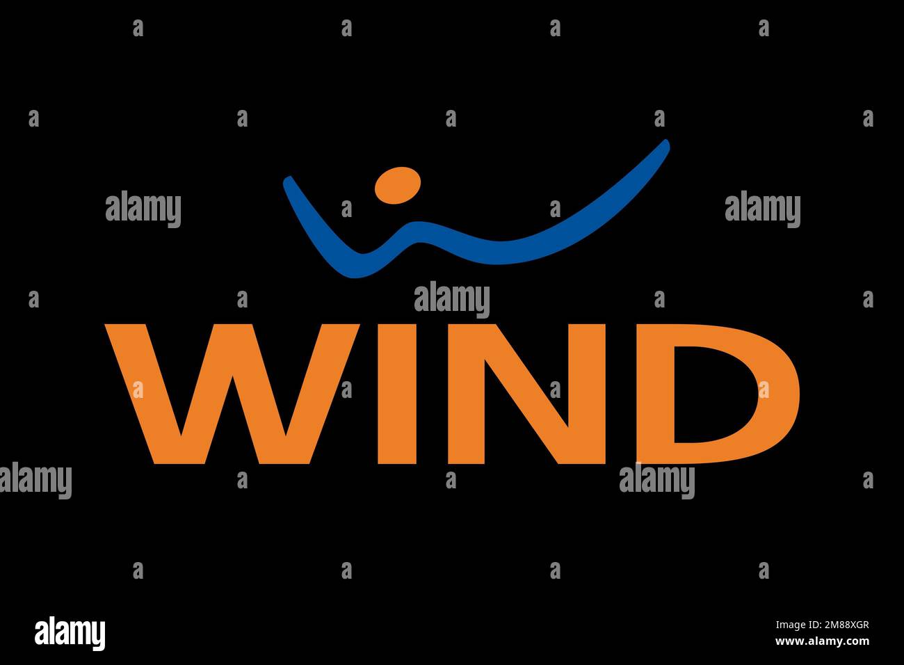 Wind Telecom, Logo, Black background Stock Photo - Alamy