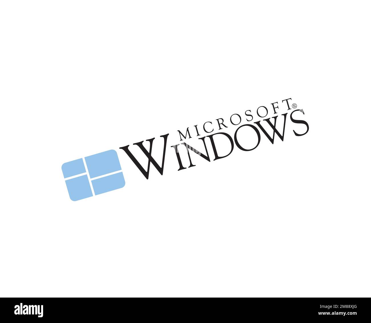 Windows 2. 0, rotated logo, white background Stock Photo - Alamy