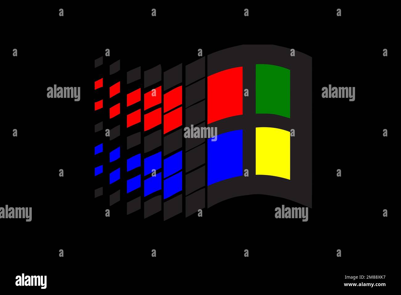 Windows 3. 1x, Logo, Black background Stock Photo - Alamy