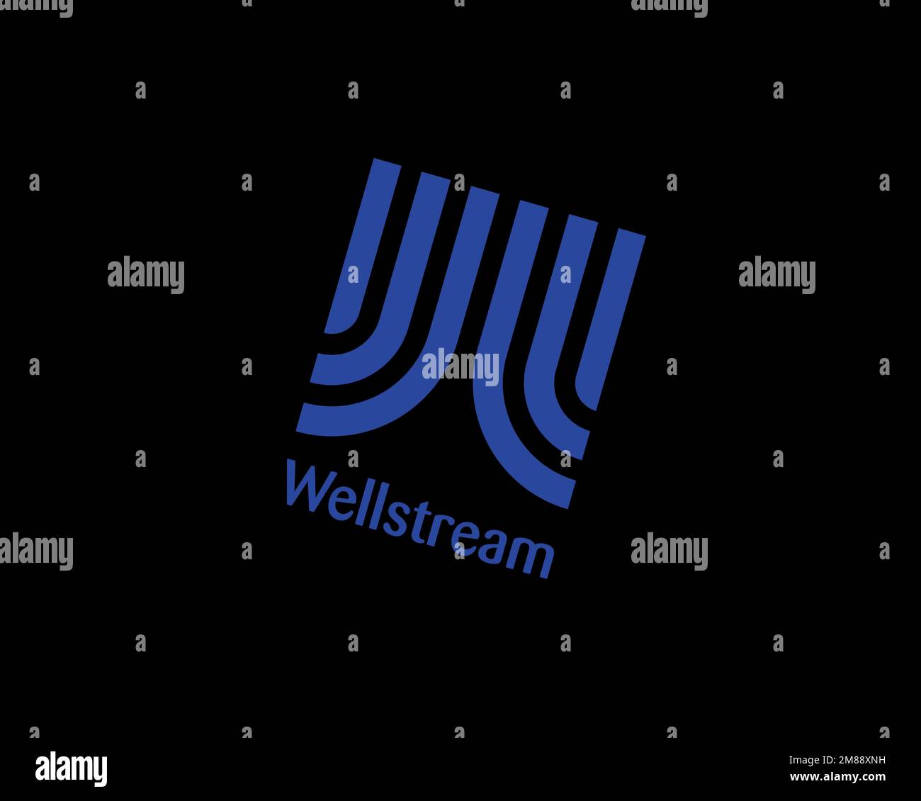 Wellstream, rotated logo, black background B Stock Photo - Alamy