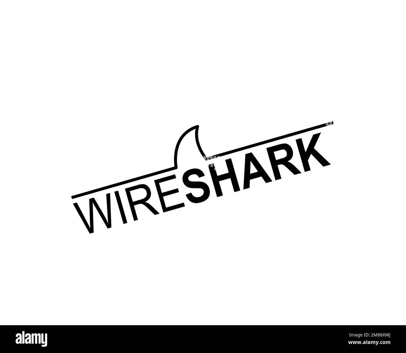 Wireshark, rotated logo, white background Stock Photo - Alamy