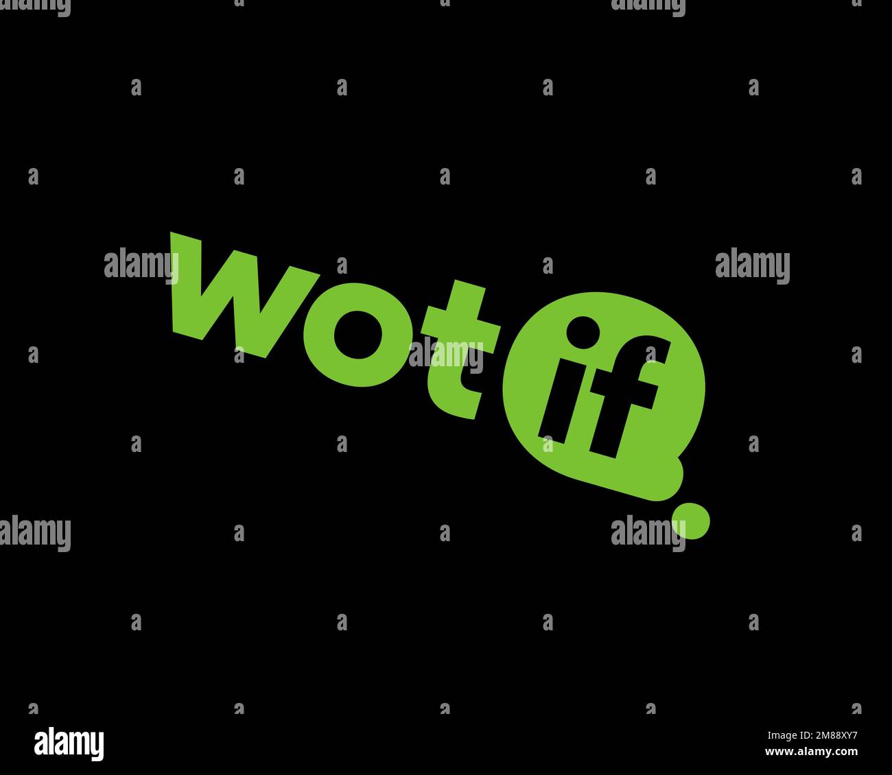 Wotif. com, rotated logo, black background B Stock Photo - Alamy