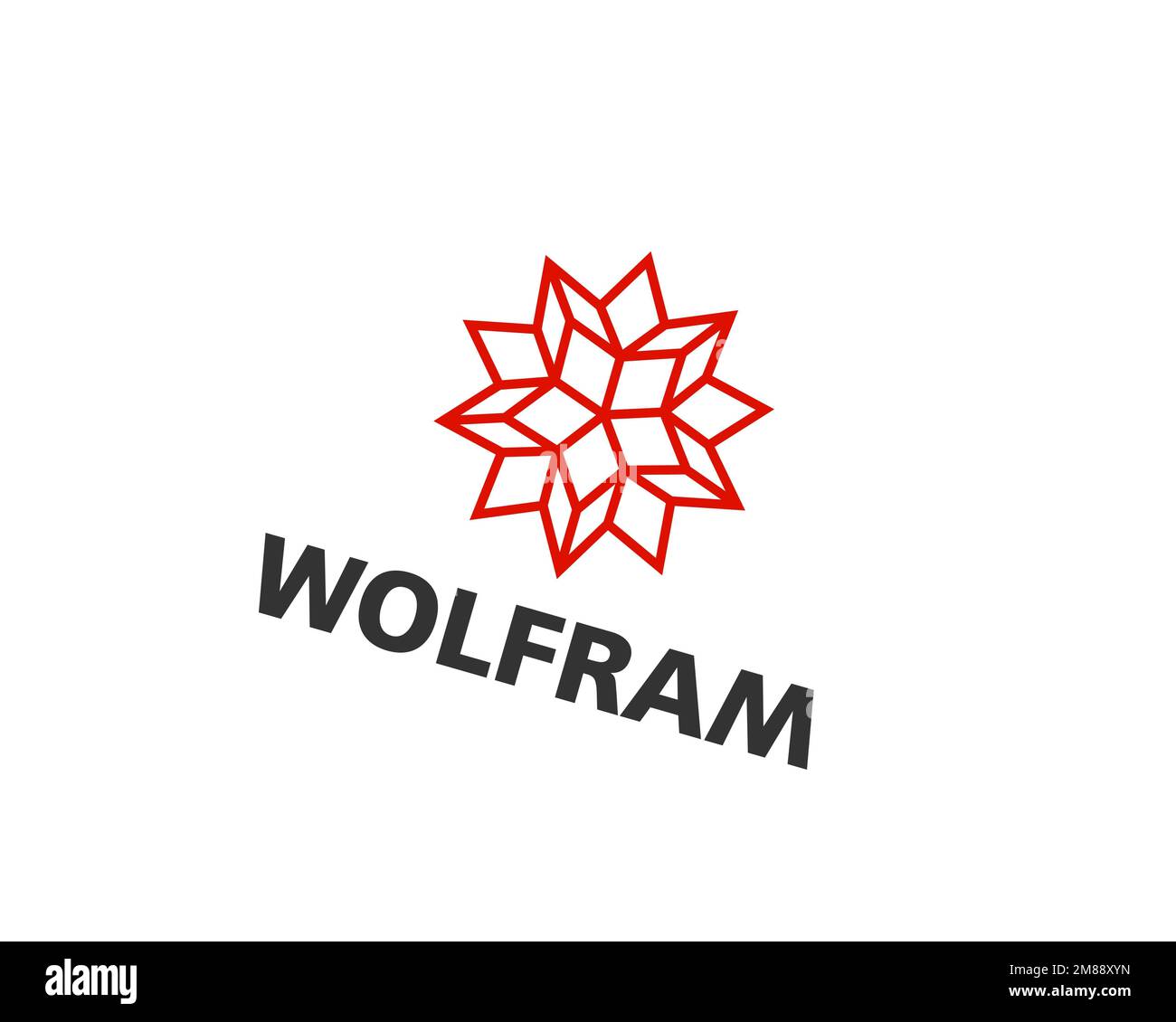 Wolfram Research, rotated logo, white background B Stock Photo - Alamy