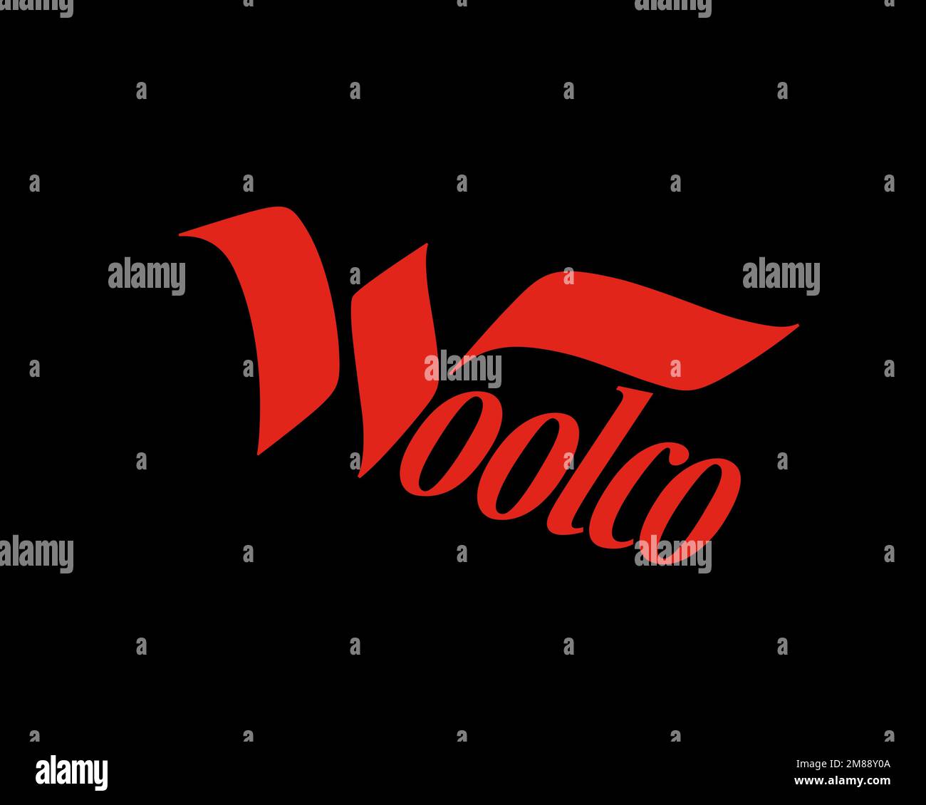 Woolco, Rotated Logo, Black Background B Stock Photo - Alamy