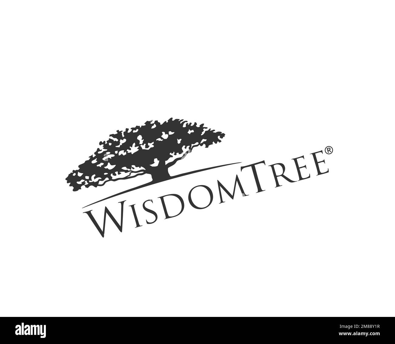 WisdomTree Investments, rotated logo, white background Stock Photo - Alamy