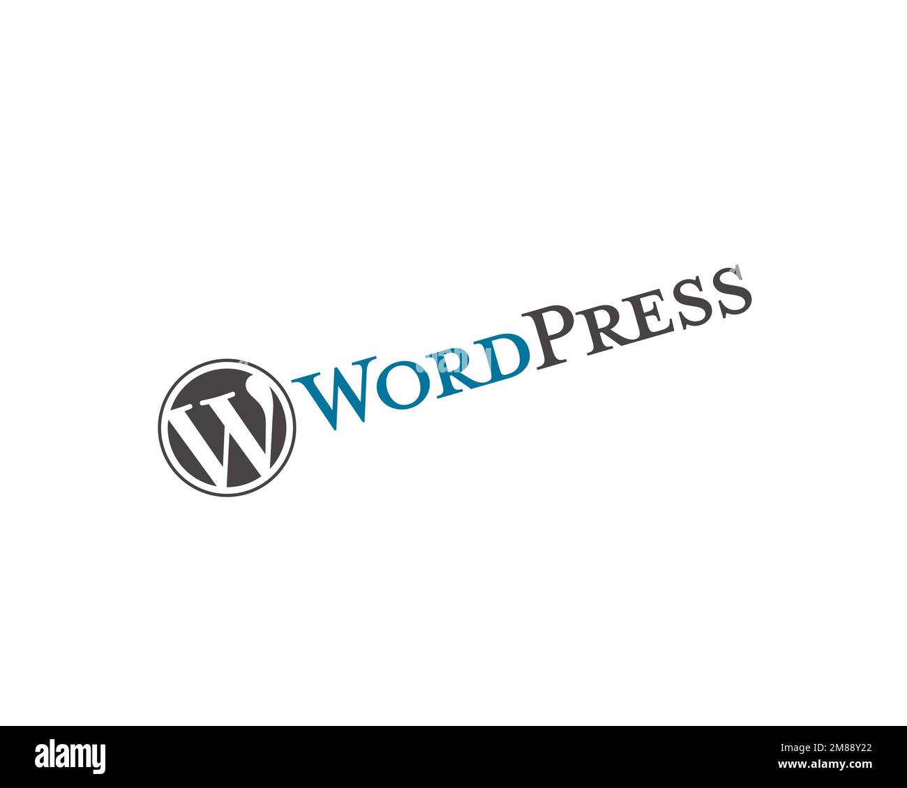 WordPress, Rotated Logo, White Background Stock Photo - Alamy