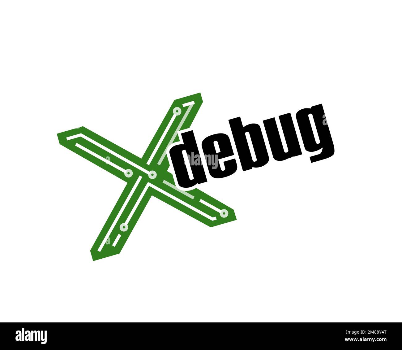 Xdebug, rotated logo, white background Stock Photo - Alamy