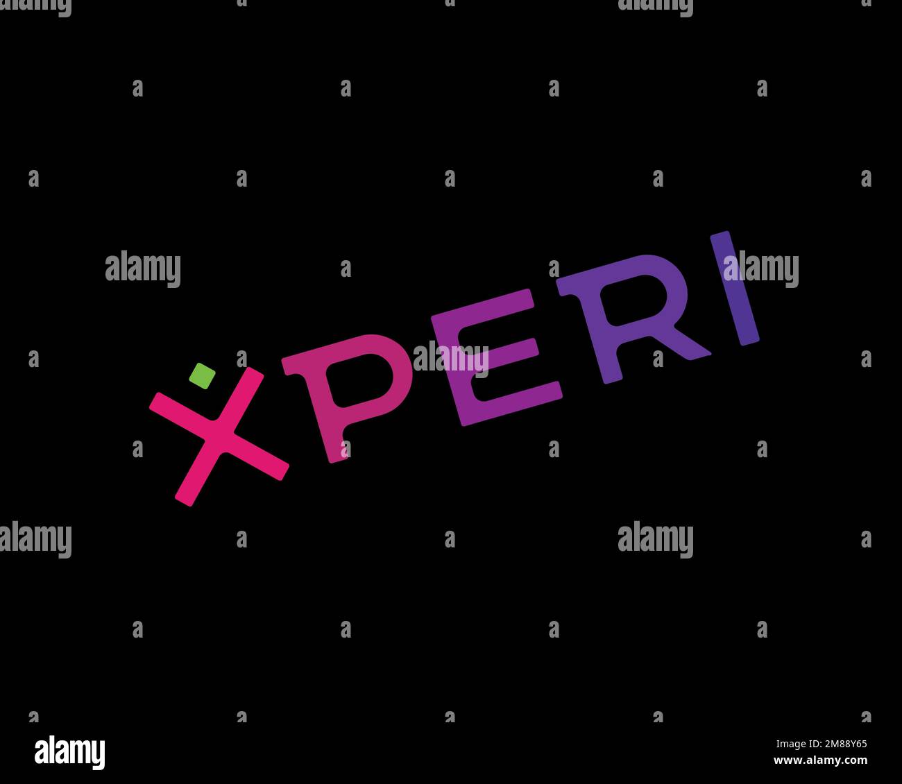 Xperi, rotated logo, black background Stock Photo - Alamy