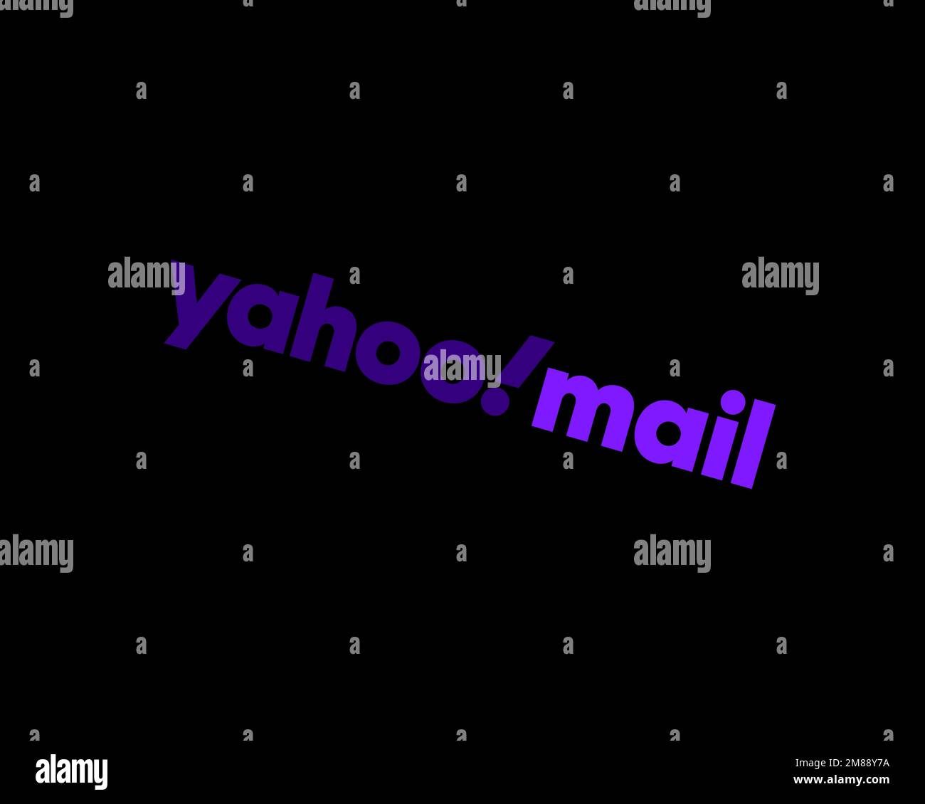 Yahoo! Mail, rotated logo, black background B Stock Photo - Alamy