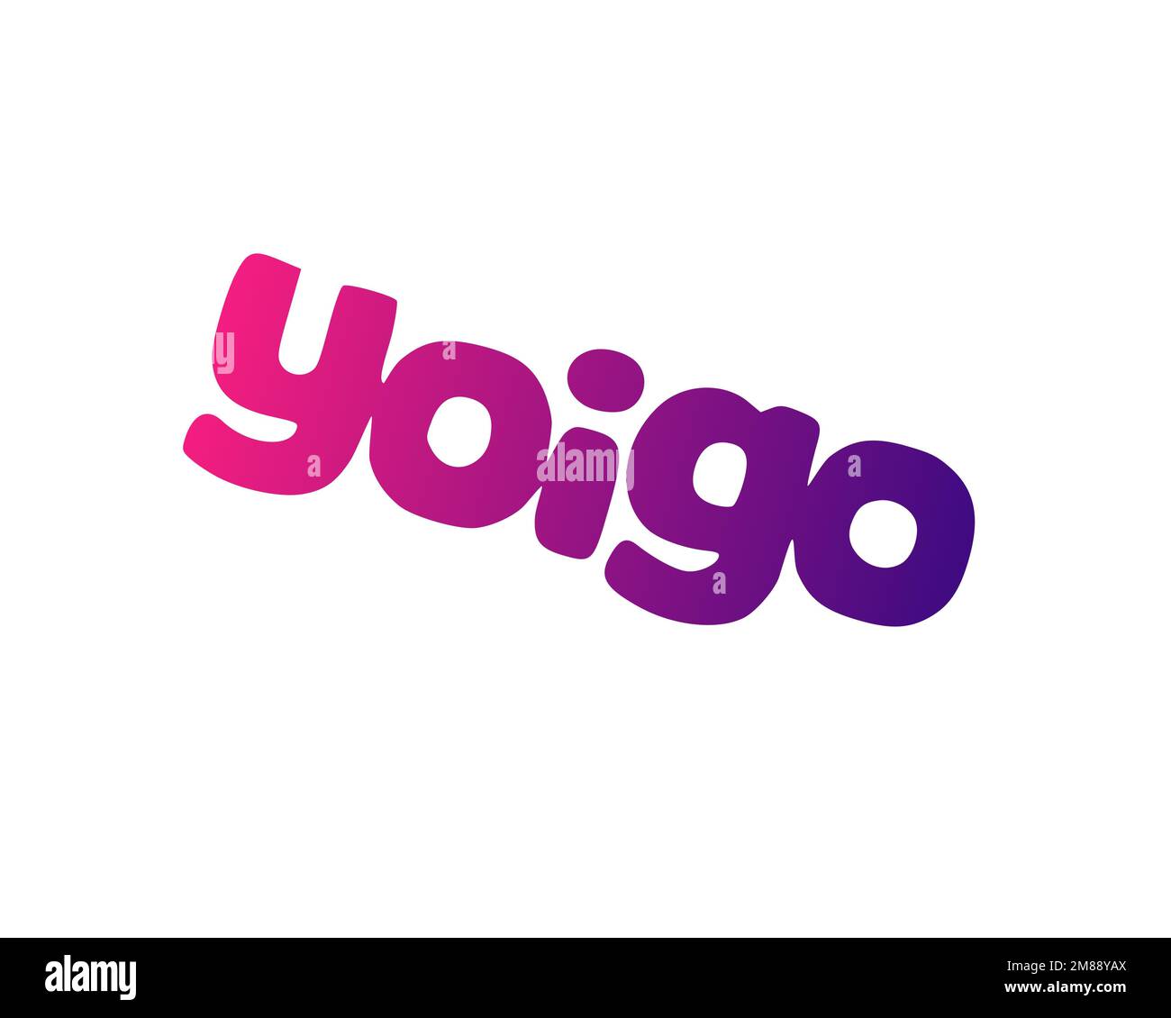 Yoigo, rotated logo, white background B Stock Photo - Alamy
