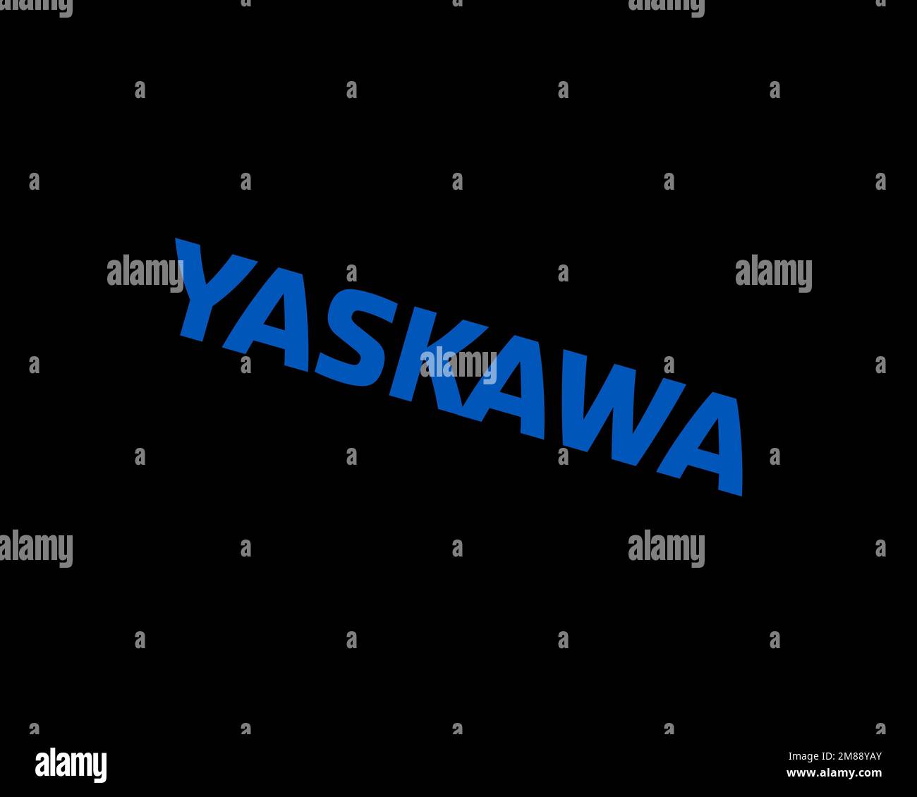 Yaskawa Electric Corporation, rotated logo, black background B Stock ...