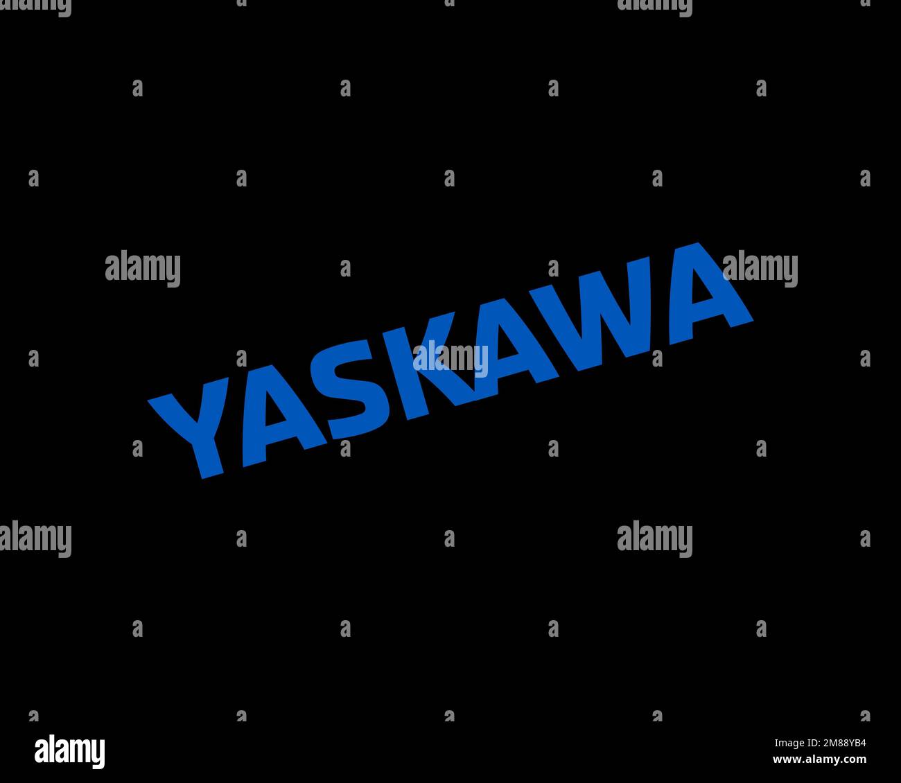Yaskawa Electric Corporation, rotated logo, black background Stock ...