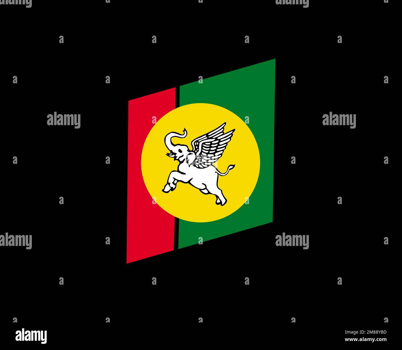 Yangon Airways, rotated logo, black background Stock Photo - Alamy