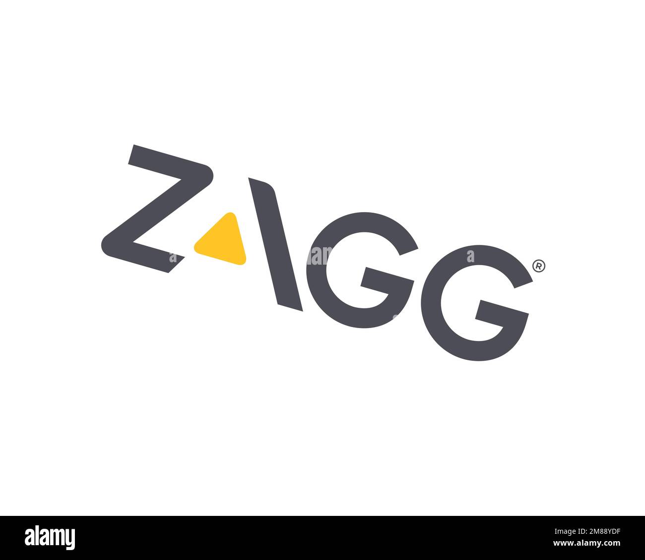 Zagg, rotated logo, white background B Stock Photo - Alamy