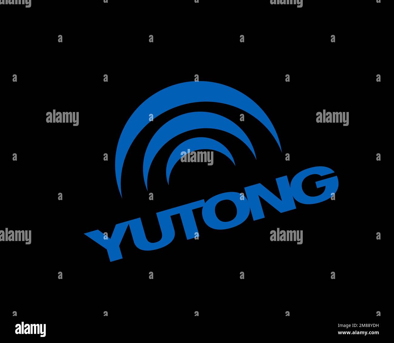 Yutong, rotated logo, black background Stock Photo - Alamy