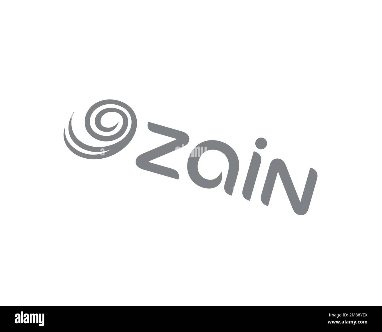Zain Group, rotated logo, white background B Stock Photo - Alamy