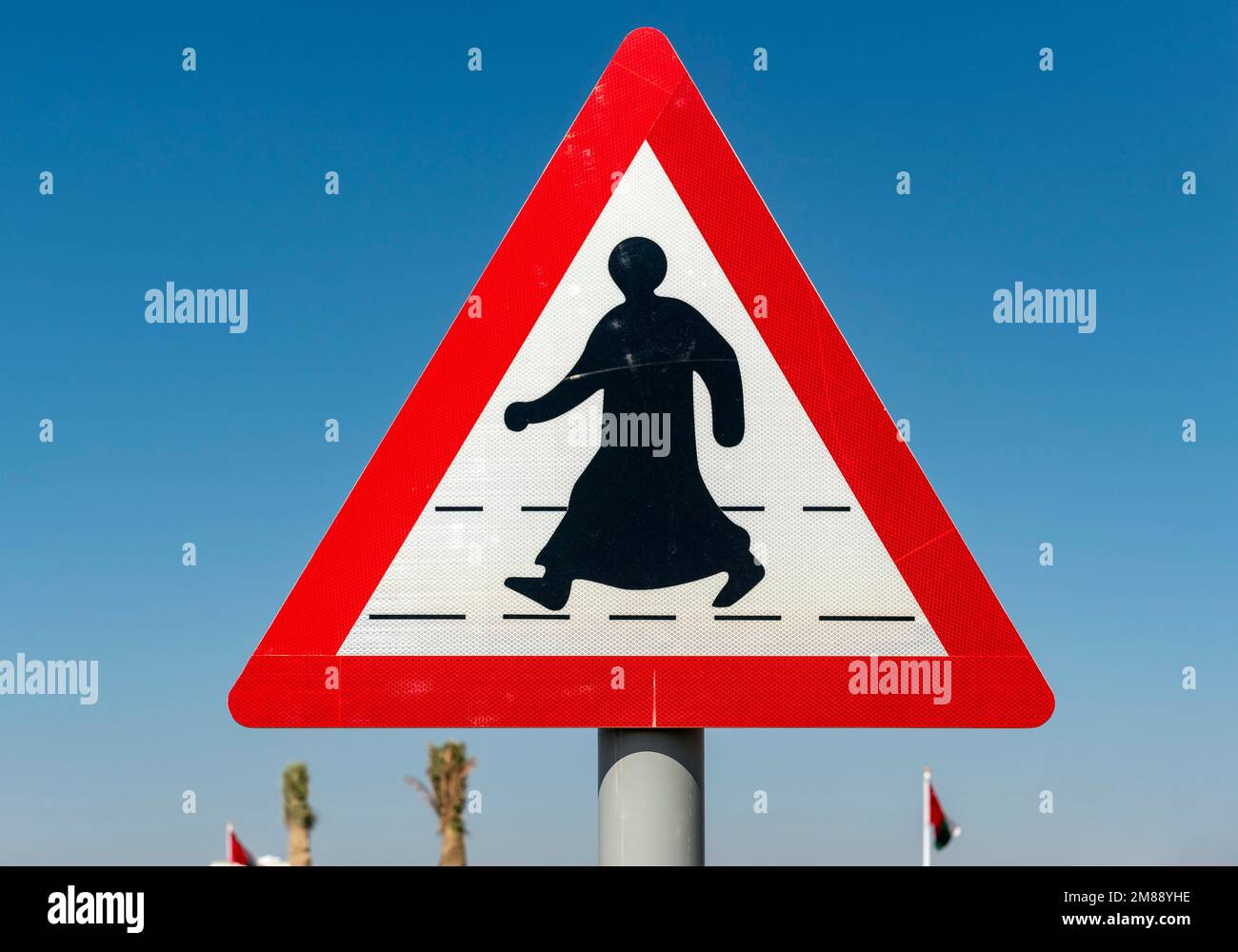 Pedestrian crossing traffic sign, Oman Stock Photo - Alamy