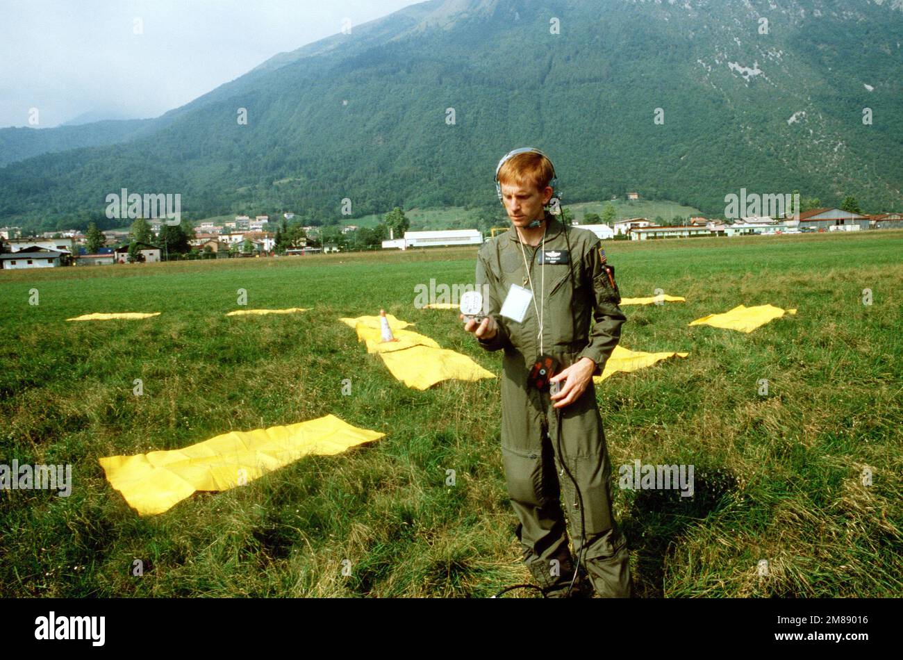 A flight navigator with the 67th Special Operations Squadron prepares ...
