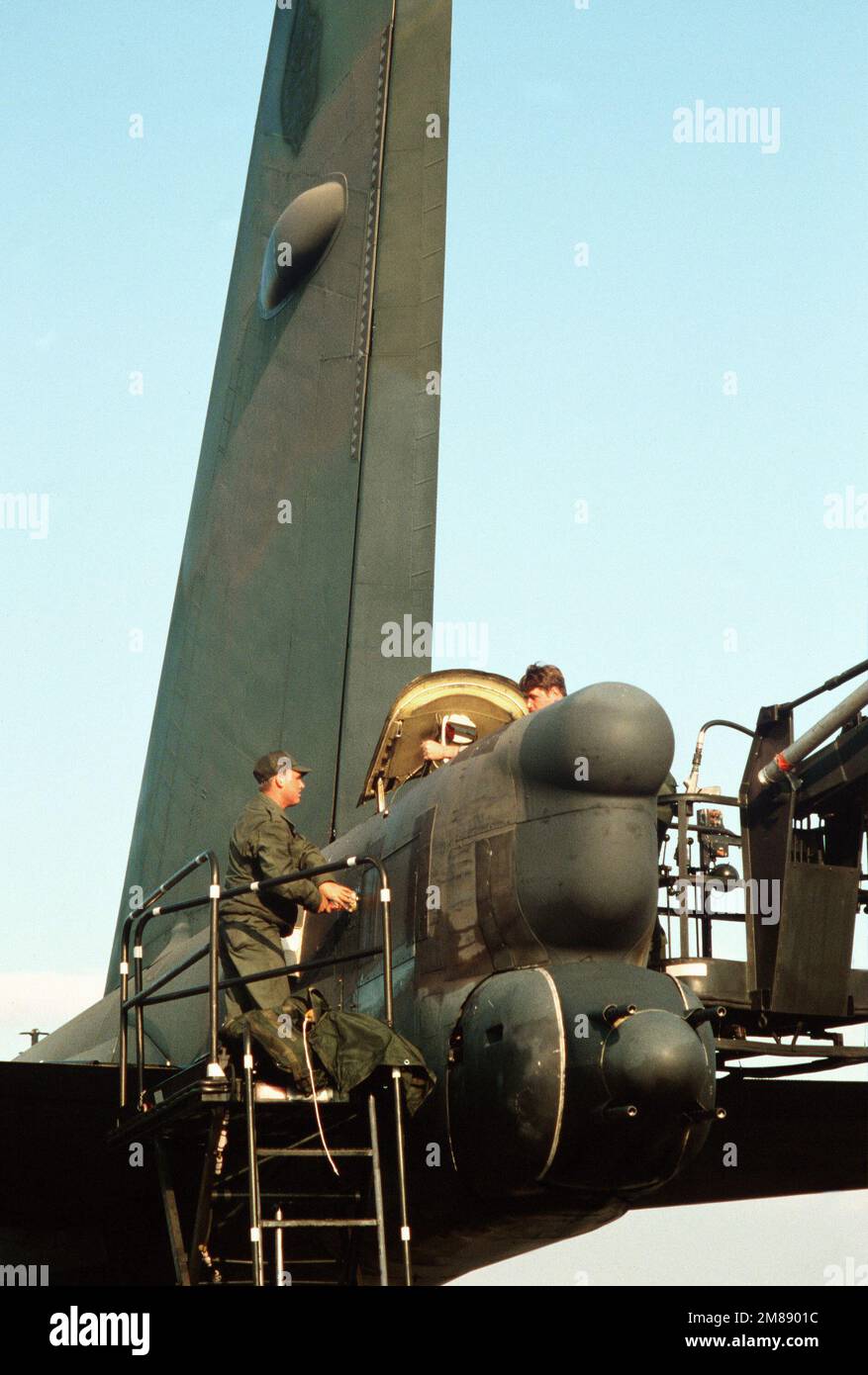 Crew chiefs from the 42nd Organizational Maintenance Squadron repack a ...