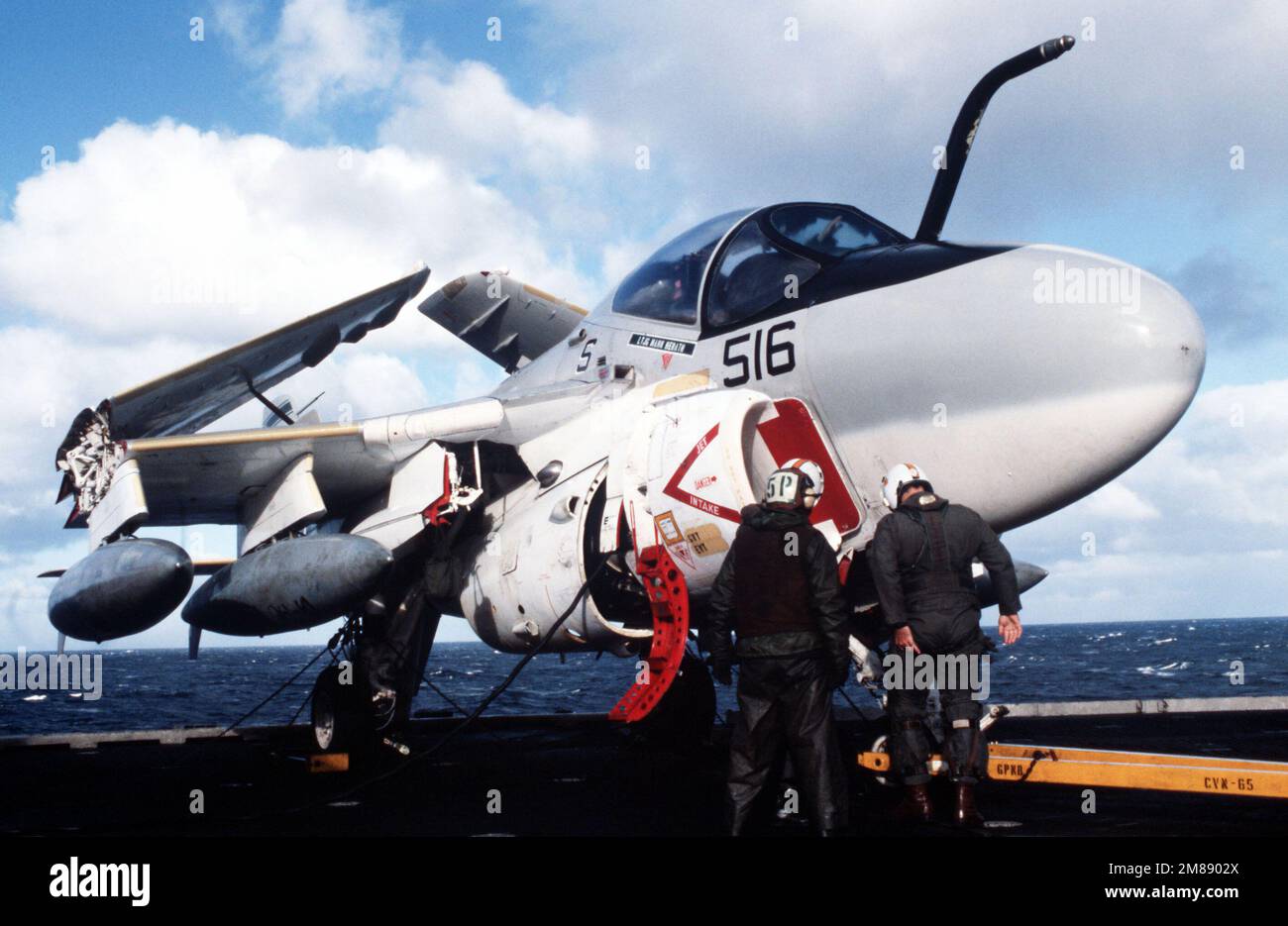 The pilot and bombardier/navigator of an Attack Squadron 95 (VA-95) A ...