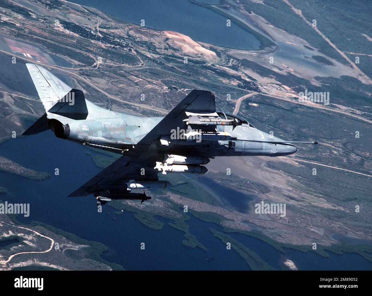 A right side view of a TA-4J Skyhawk aircraft from Fleet Composite ...